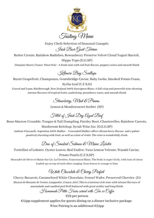 Tasting Menu | Kilronan Castle Estate & Spa